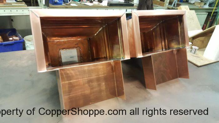 Nemours 2 Copper Leader Heads Collector Boxes with Scupper Trough - The ...