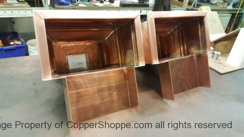 Nemours 2 Copper Leader Heads Collector Boxes with Scupper Trough - The ...
