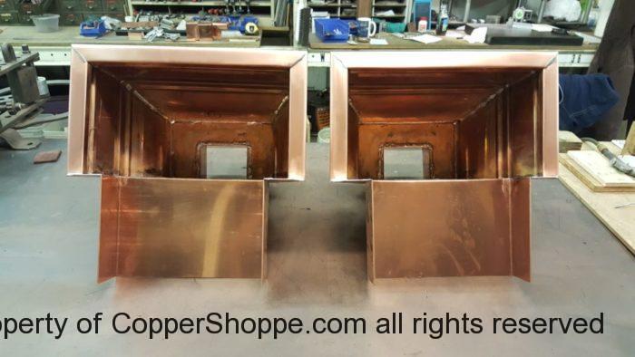 Nemours 2 Copper Leader Heads Collector Boxes with Scupper Trough - The ...