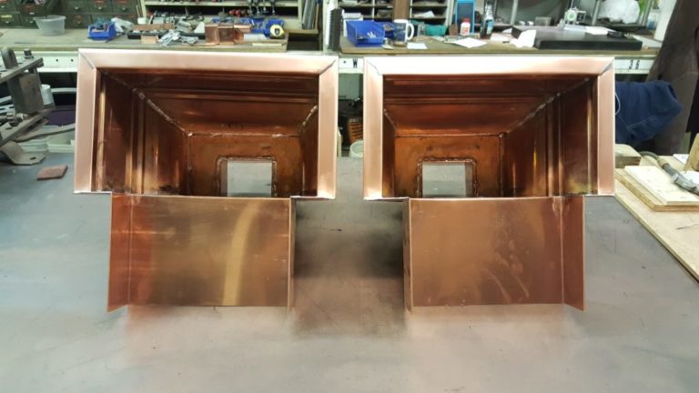 Nemours 2 Copper Leader Heads Collector Boxes with Scupper Trough - The ...