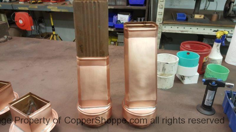 Rectangular Copper Downspout to Round Drain Transitions - The New ...