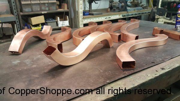 Copper Gooseneck Downspouts - The New CopperShoppe.com