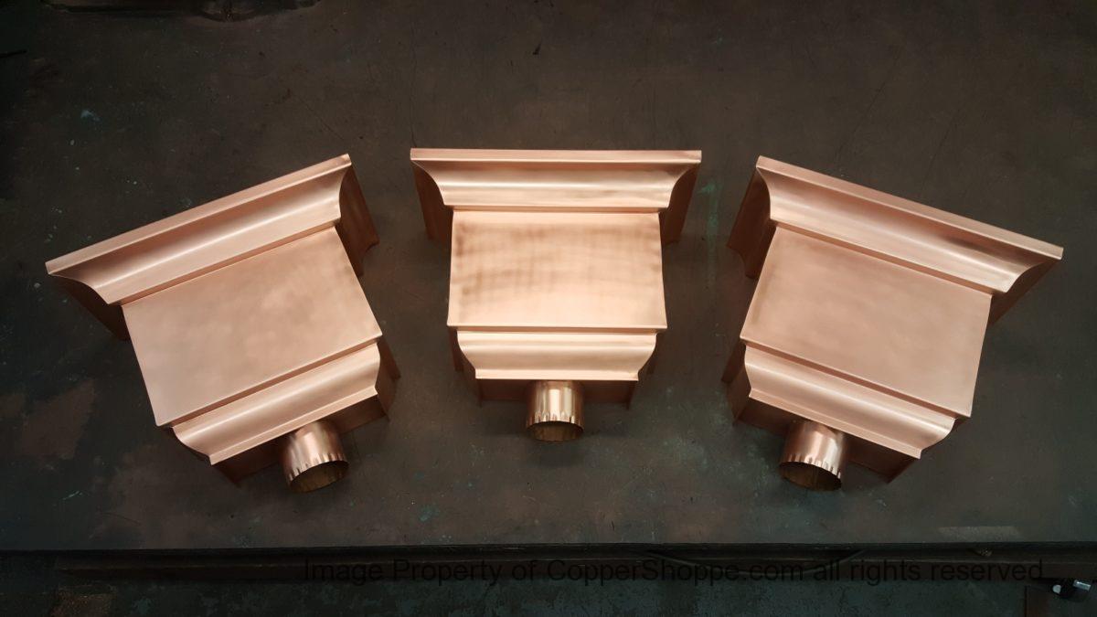 Troubadour Copper Leader Heads Collector Boxes with Scupper Openings ...