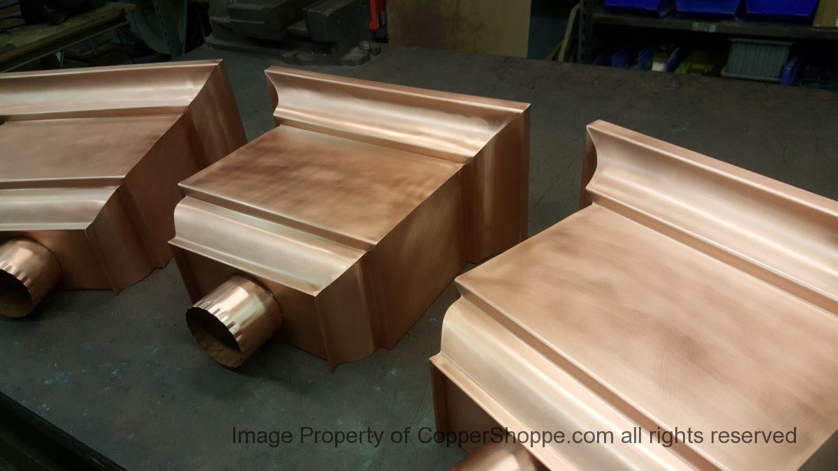 Troubadour Copper Leader Heads Collector Boxes with Scupper Openings ...