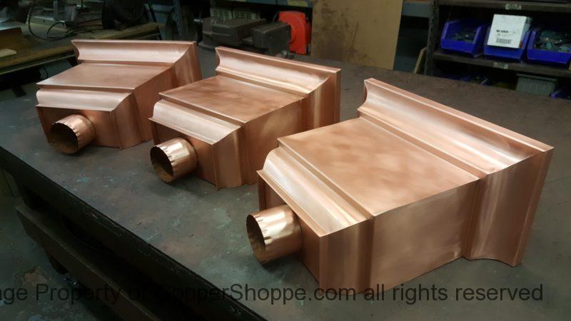 Troubadour Copper Leader Heads Collector Boxes with Scupper Openings ...