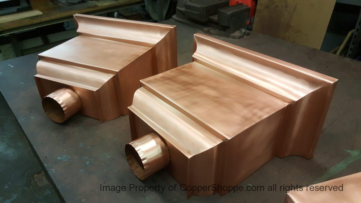 Troubadour Copper Leader Heads Collector Boxes with Scupper Openings ...