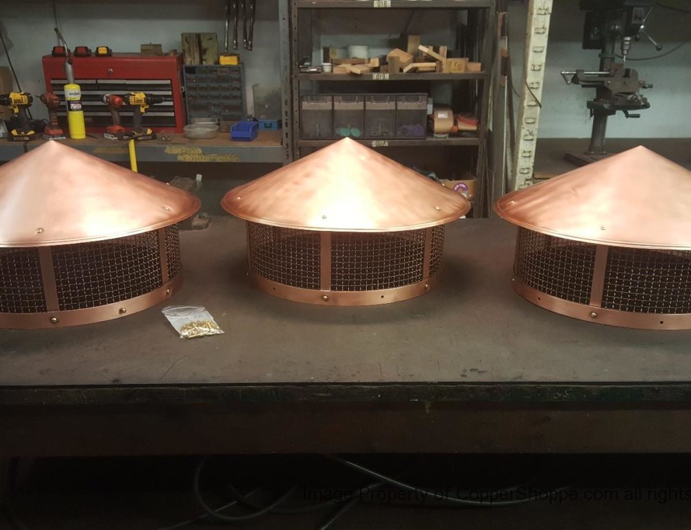 Round Copper Chimney Flue Caps - The New CopperShoppe.com