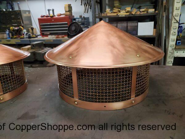 Round Copper Chimney Flue Caps - The New CopperShoppe.com