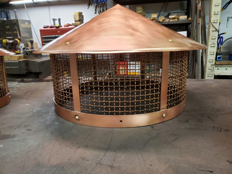Round Copper Chimney Flue Caps - The New CopperShoppe.com