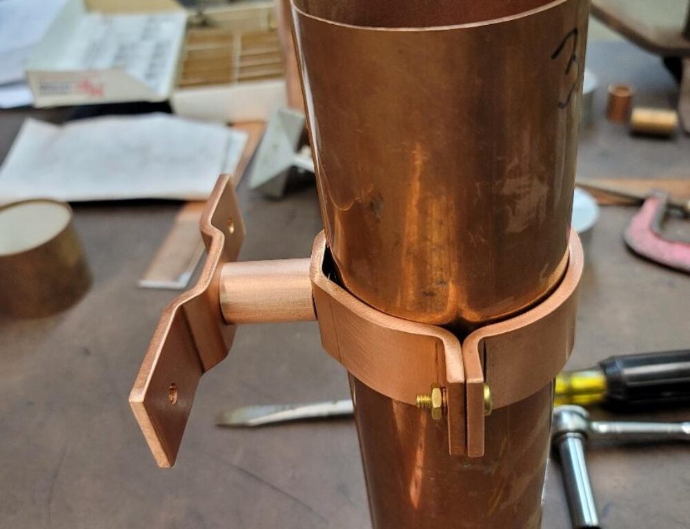 RDS Copper Downspout Brackets for 3 inch Round Copper Downspouts - The ...